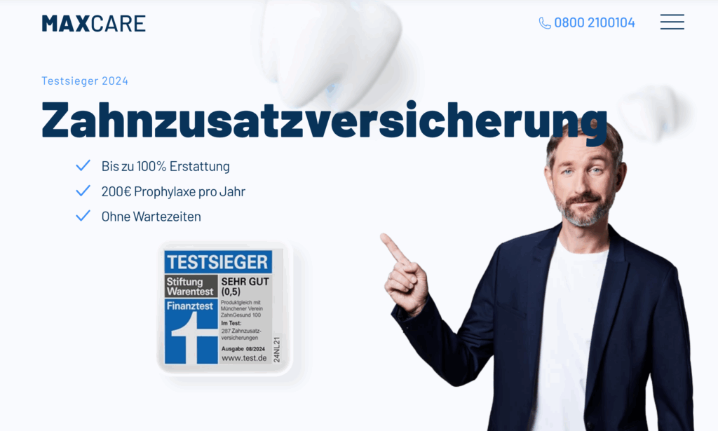 Kostenüberblick: Maxcare Zahnzusatzversicherung im Test 2026
